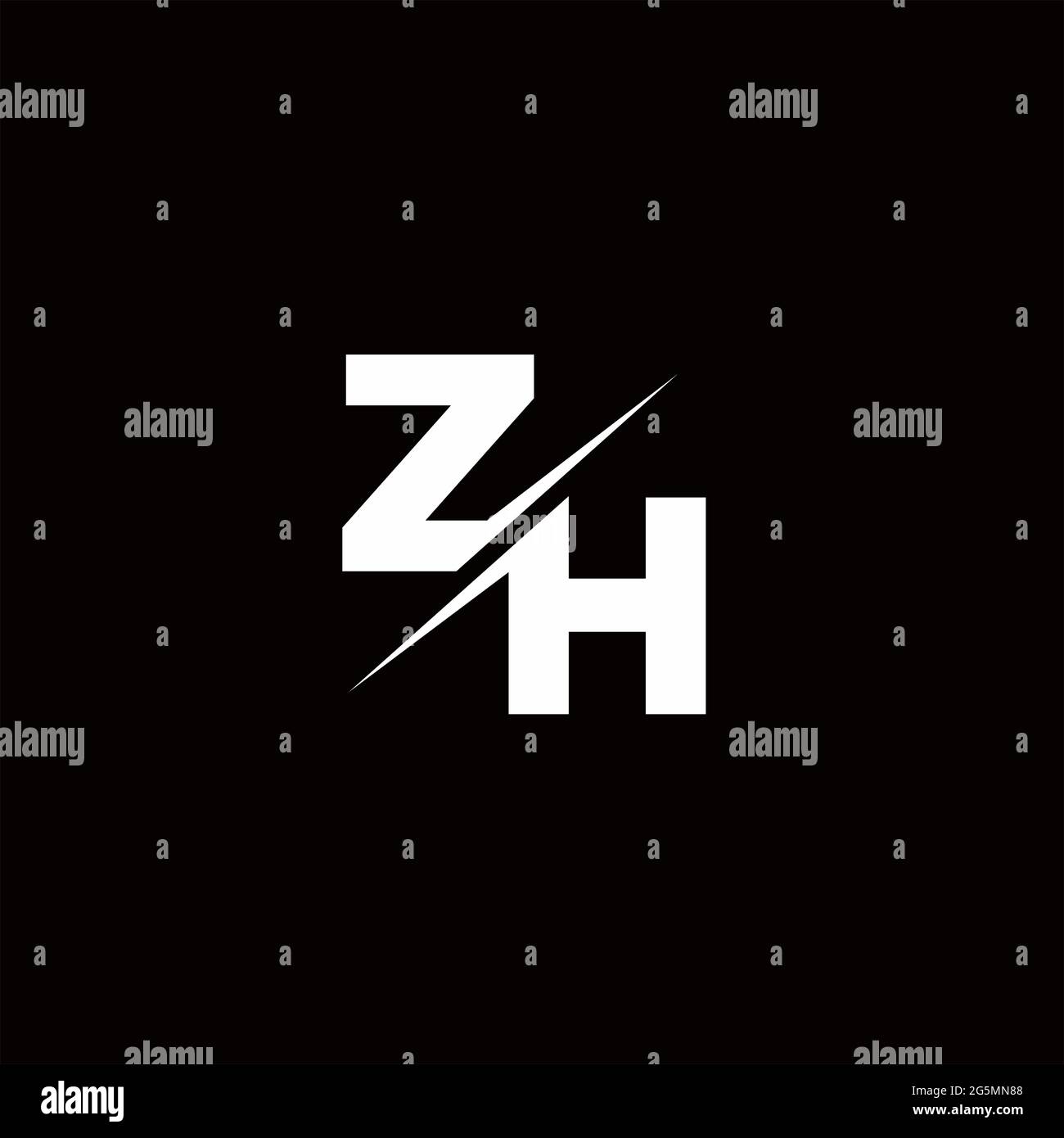 Logo Letter Monogram Slash with Modern logo designs template on Black ...