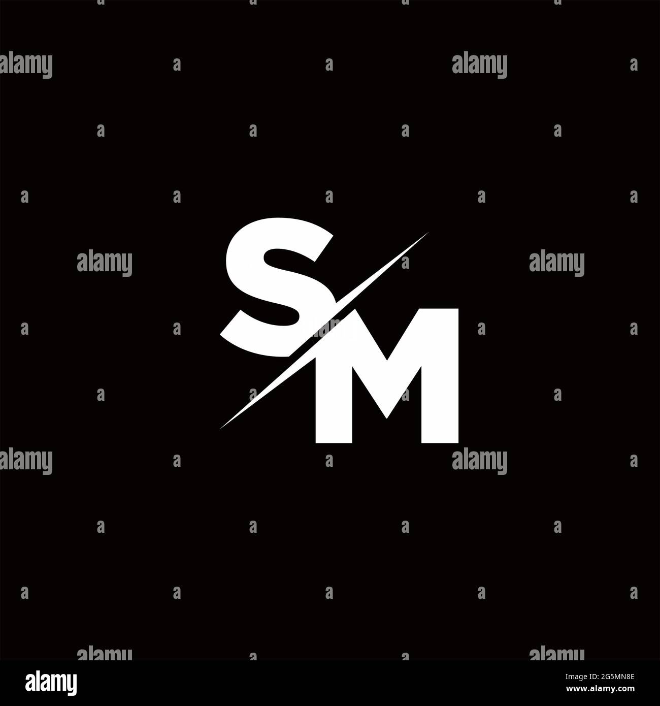 Logo Letter Monogram Slash with Modern logo designs template on Black ...