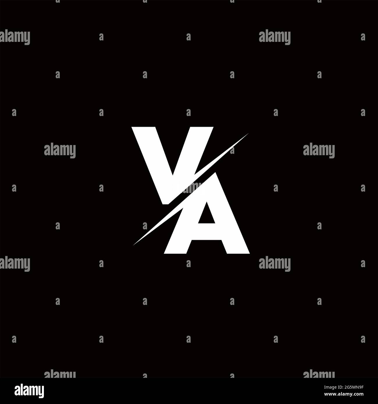 Logo Letter Monogram Slash with Modern logo designs template on Black ...
