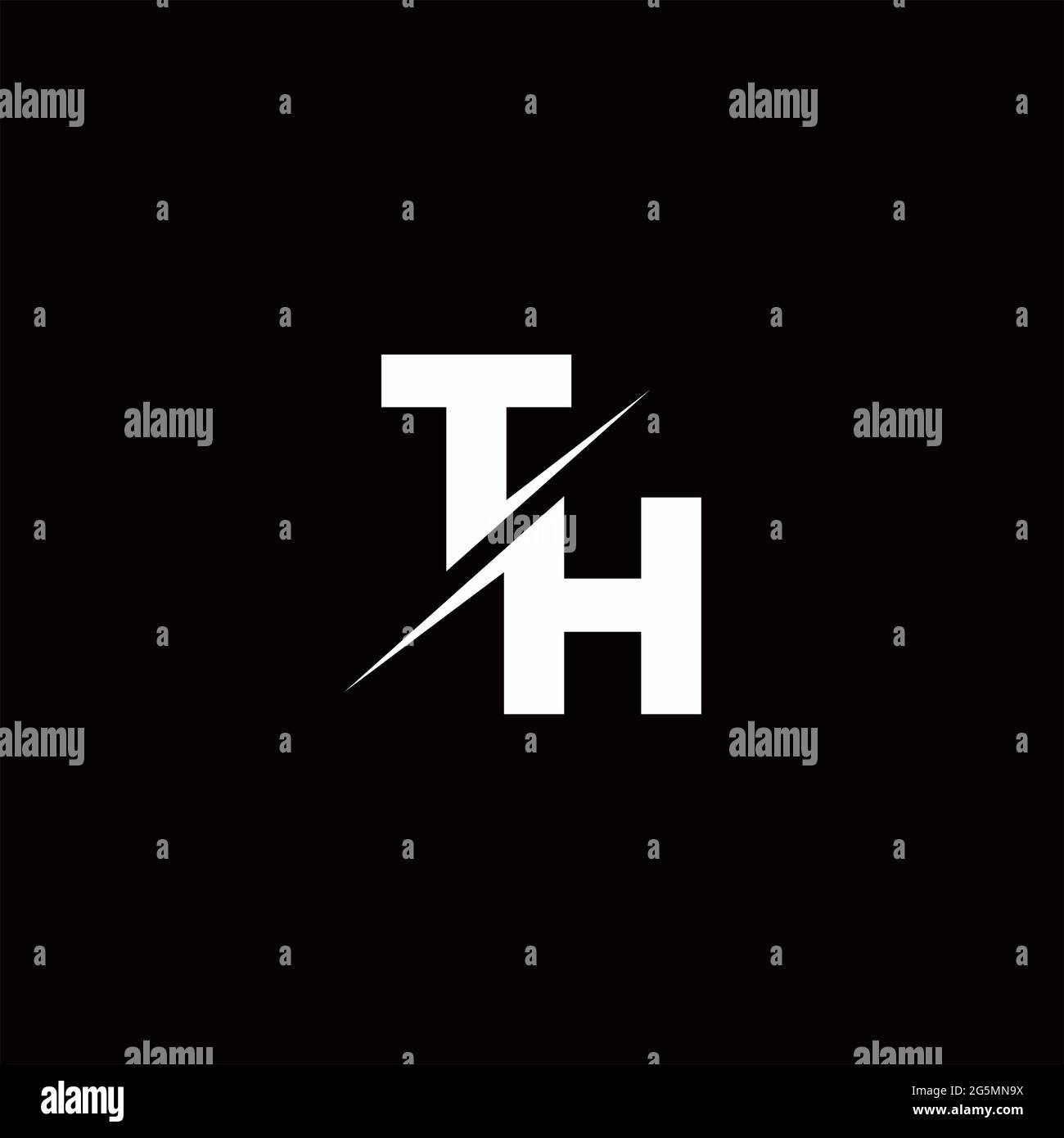 Logo Letter Monogram Slash with Modern logo designs template on Black ...