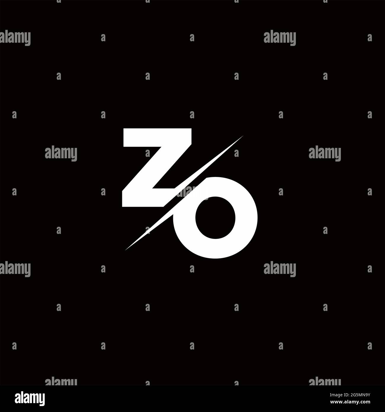 Logo Letter Monogram Slash with Modern logo designs template on Black ...