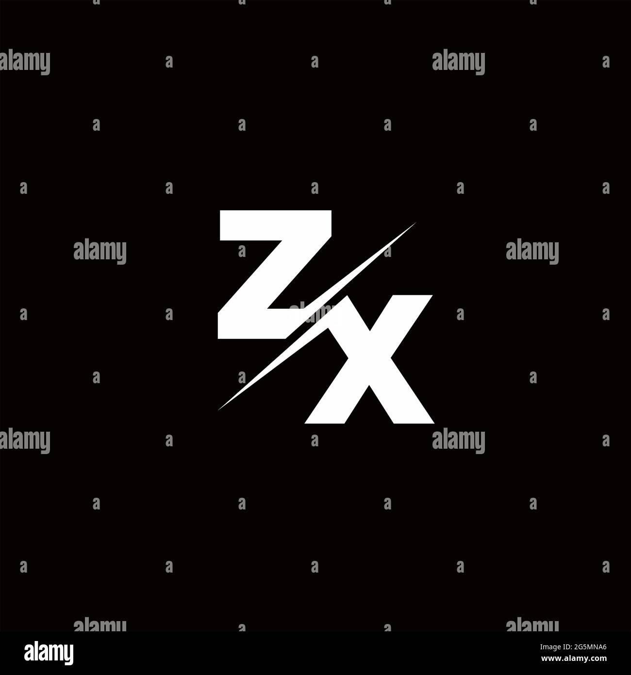 Logo Letter Monogram Slash with Modern logo designs template on Black ...