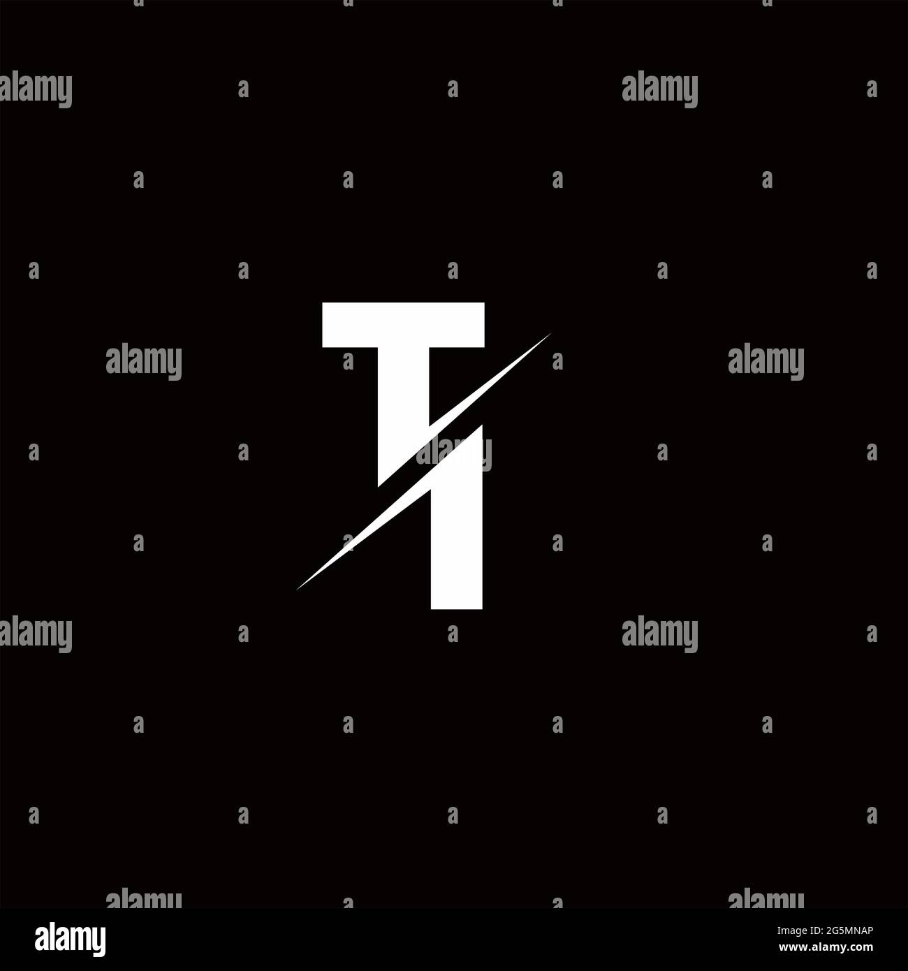 Logo Letter Monogram Slash with Modern logo designs template on Black ...