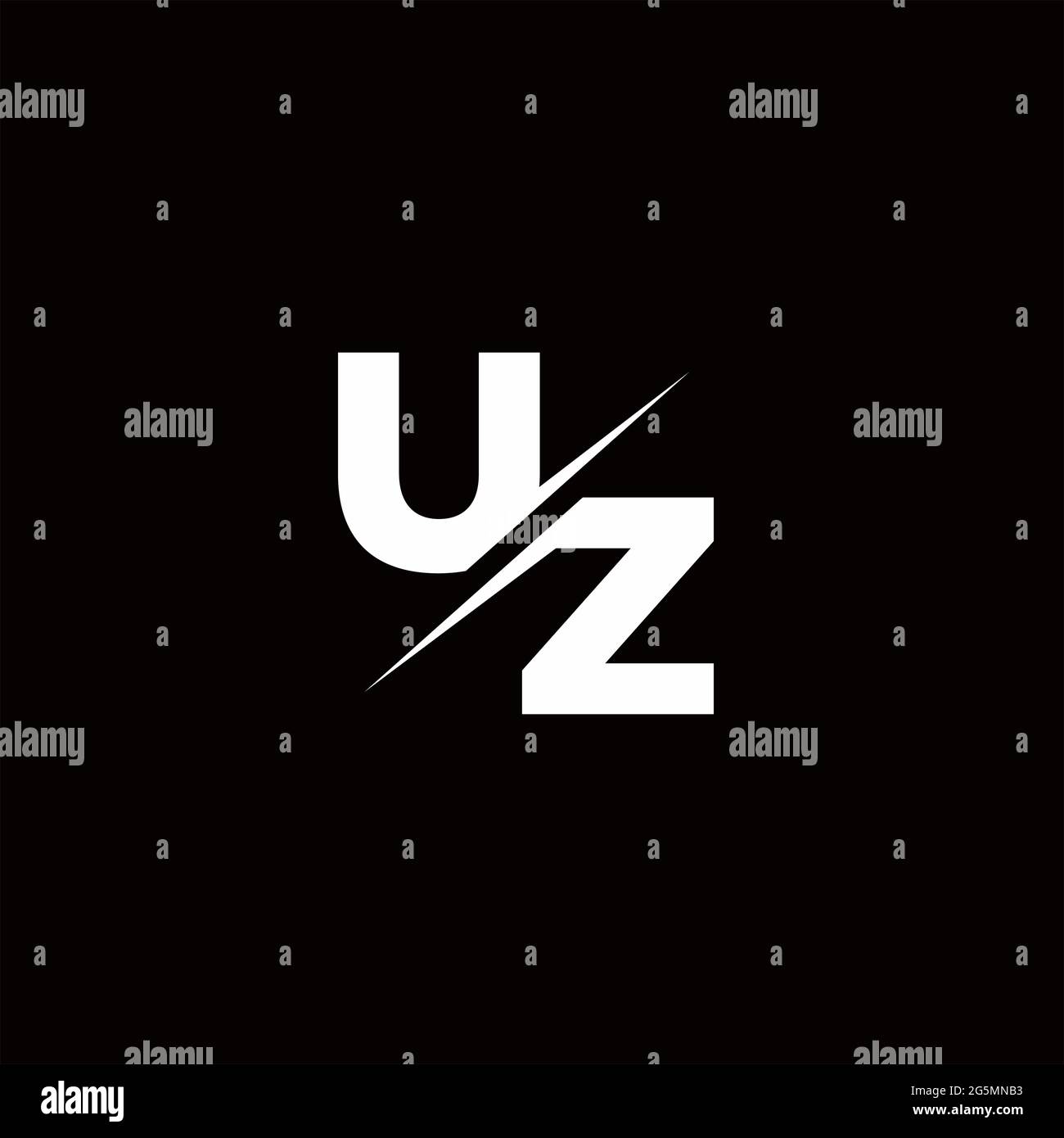 Logo Letter Monogram Slash with Modern logo designs template on Black ...