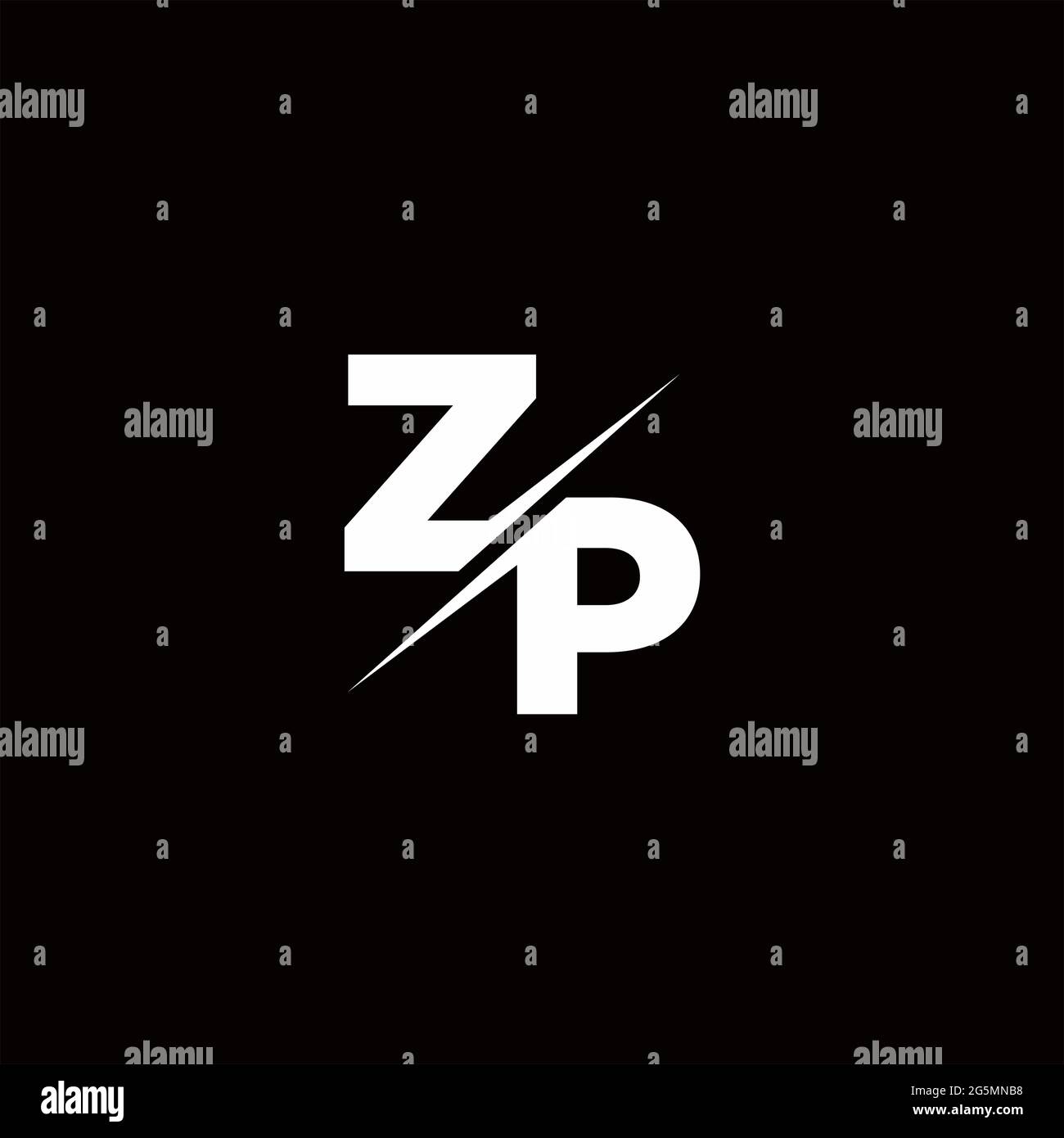 Logo Letter Monogram Slash with Modern logo designs template on Black ...