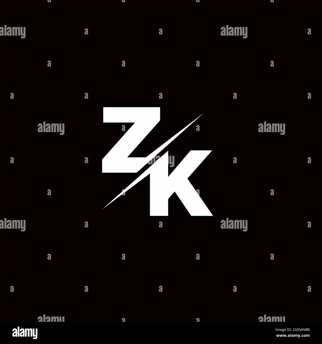 Logo Letter Monogram Slash with Modern logo designs template on Black ...