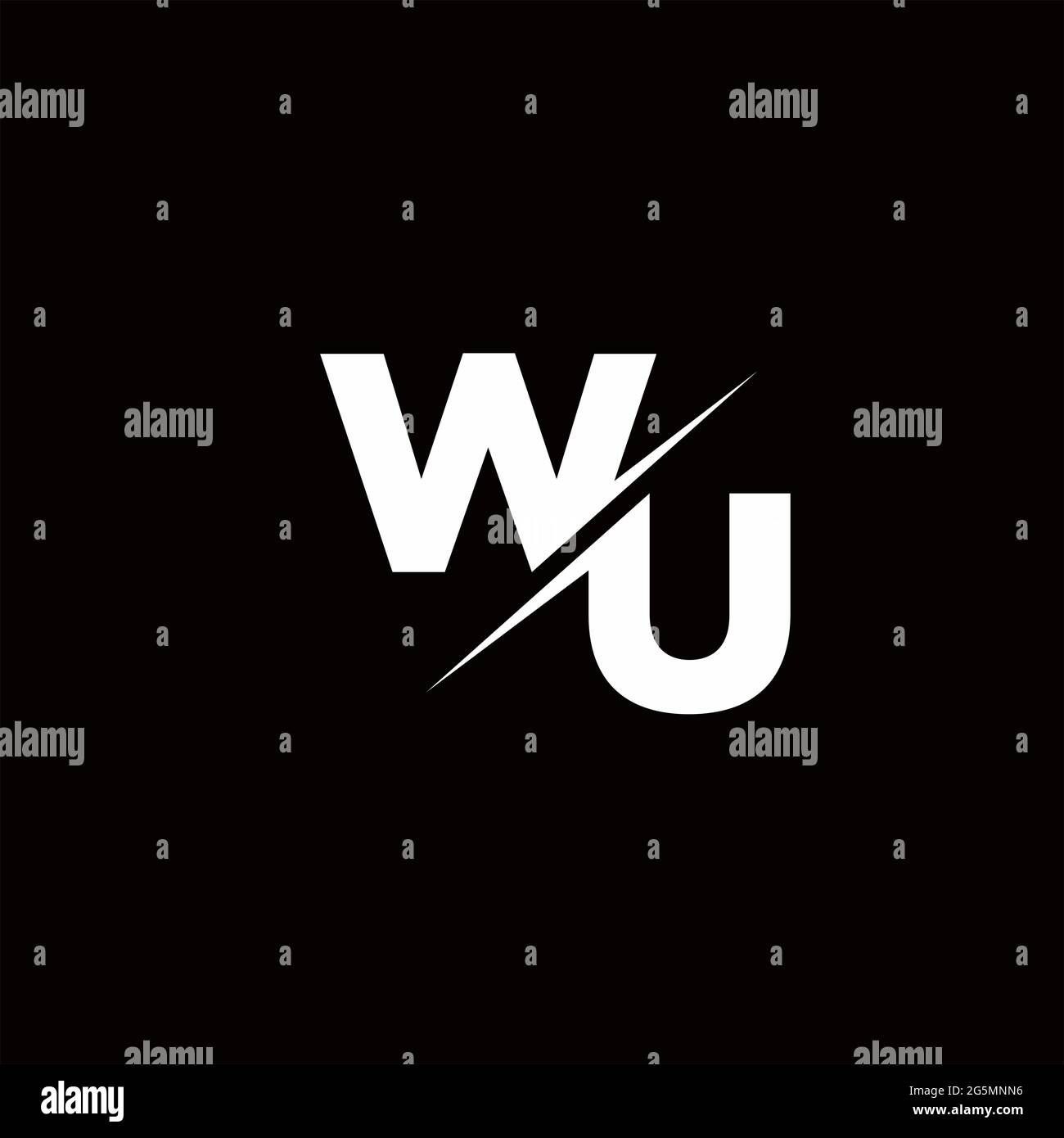 Logo Letter Monogram Slash with Modern logo designs template on Black ...