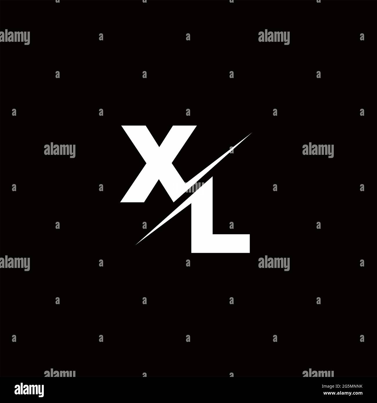 Logo Letter Monogram Slash with Modern logo designs template on Black ...