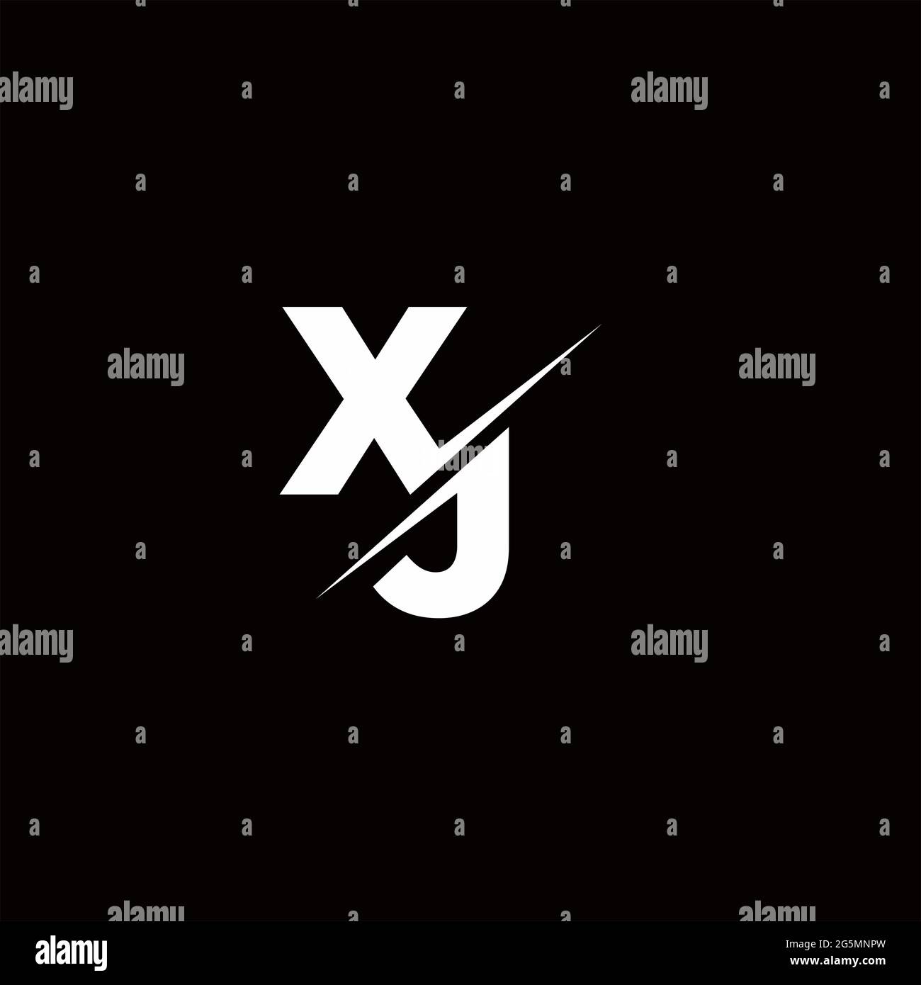 Logo Letter Monogram Slash with Modern logo designs template on Black ...