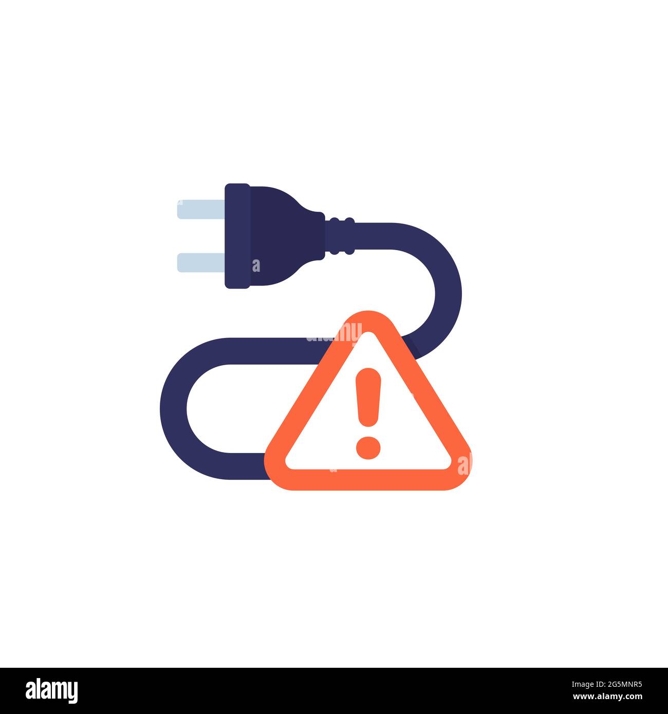 electric plug and warning sign icon on white Stock Vector Image & Art ...