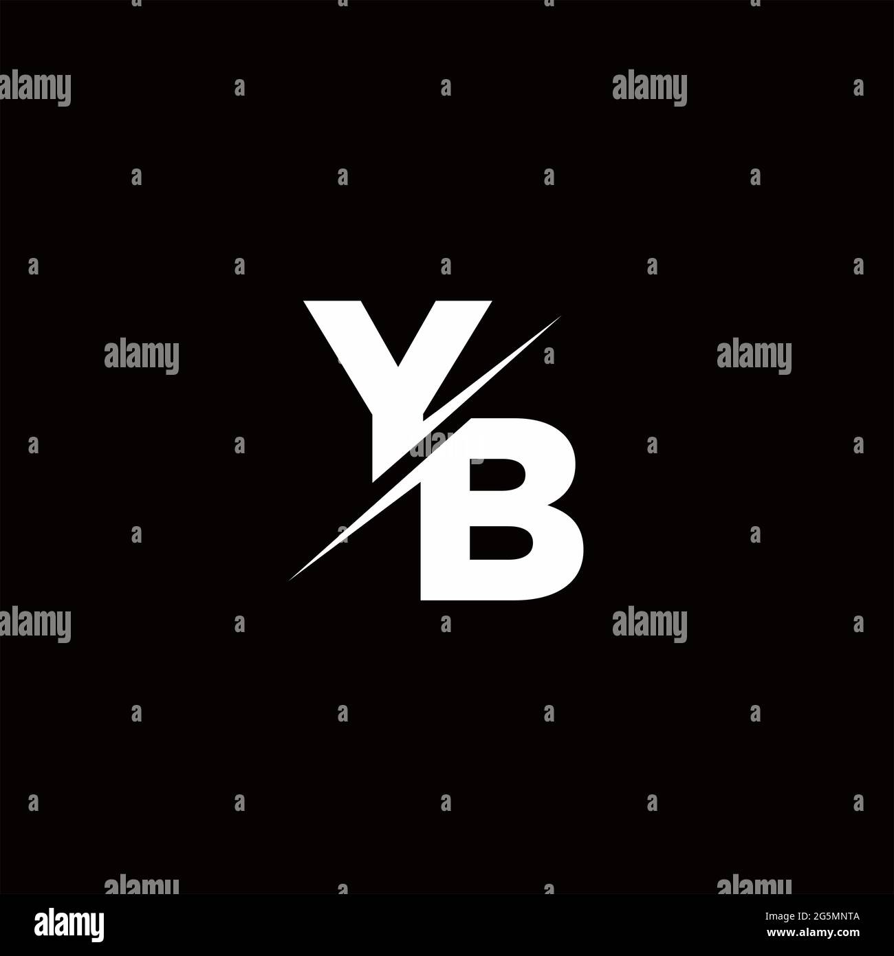 Logo Letter Monogram Slash with Modern logo designs template on Black ...