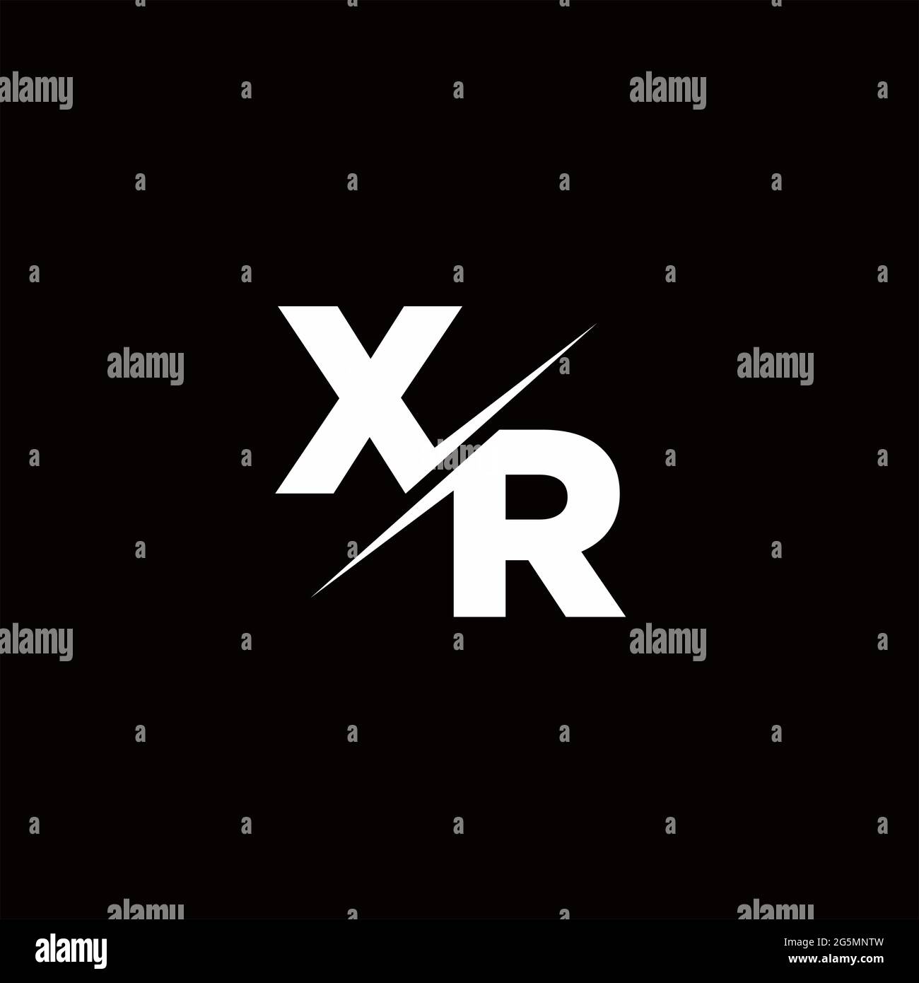 Logo Letter Monogram Slash with Modern logo designs template on Black ...