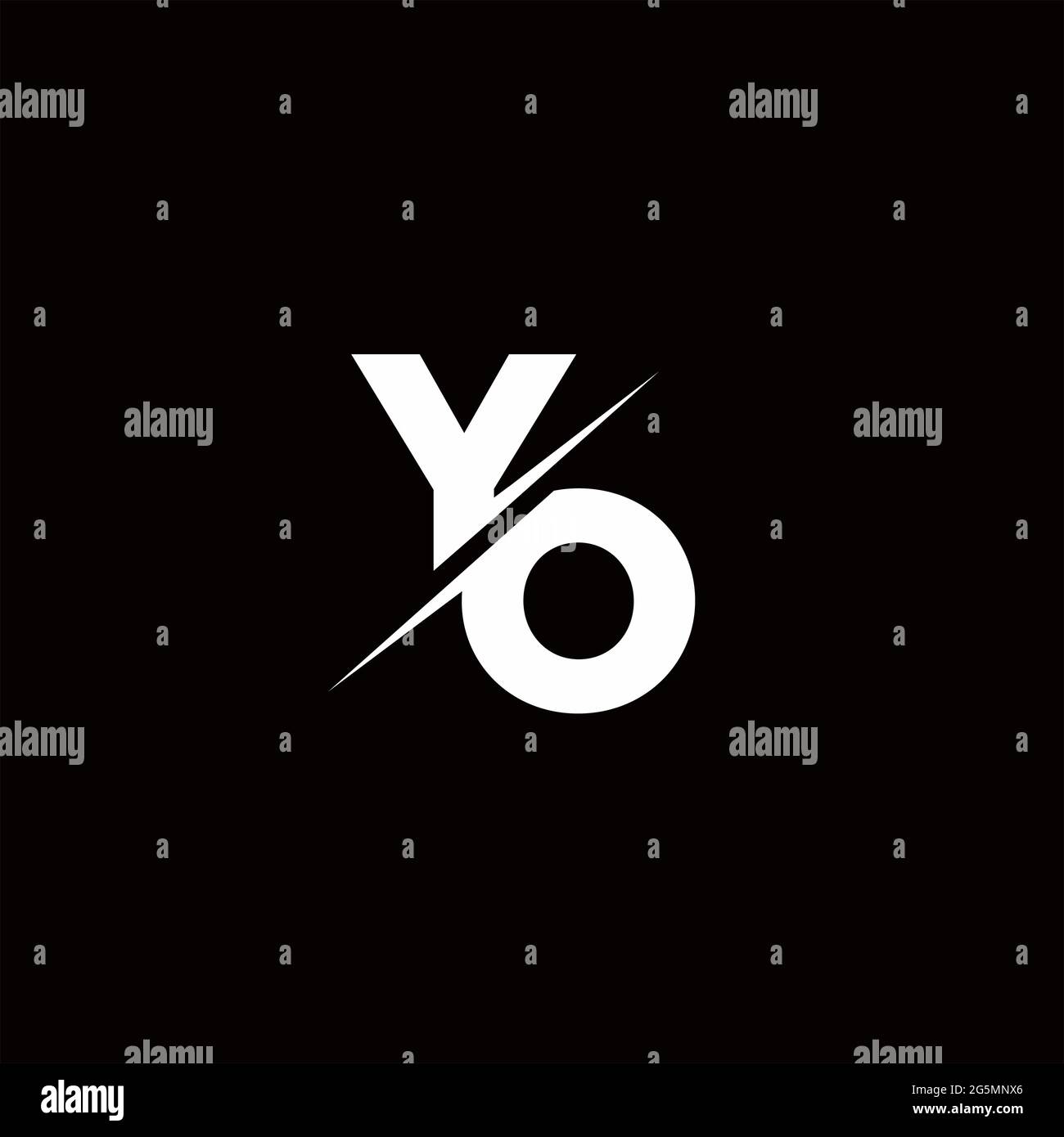 Logo Letter Monogram Slash with Modern logo designs template on Black ...
