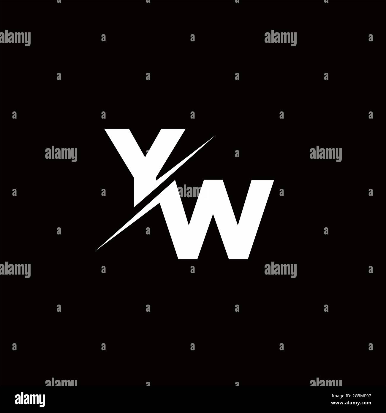 Logo Letter Monogram Slash with Modern logo designs template on Black ...