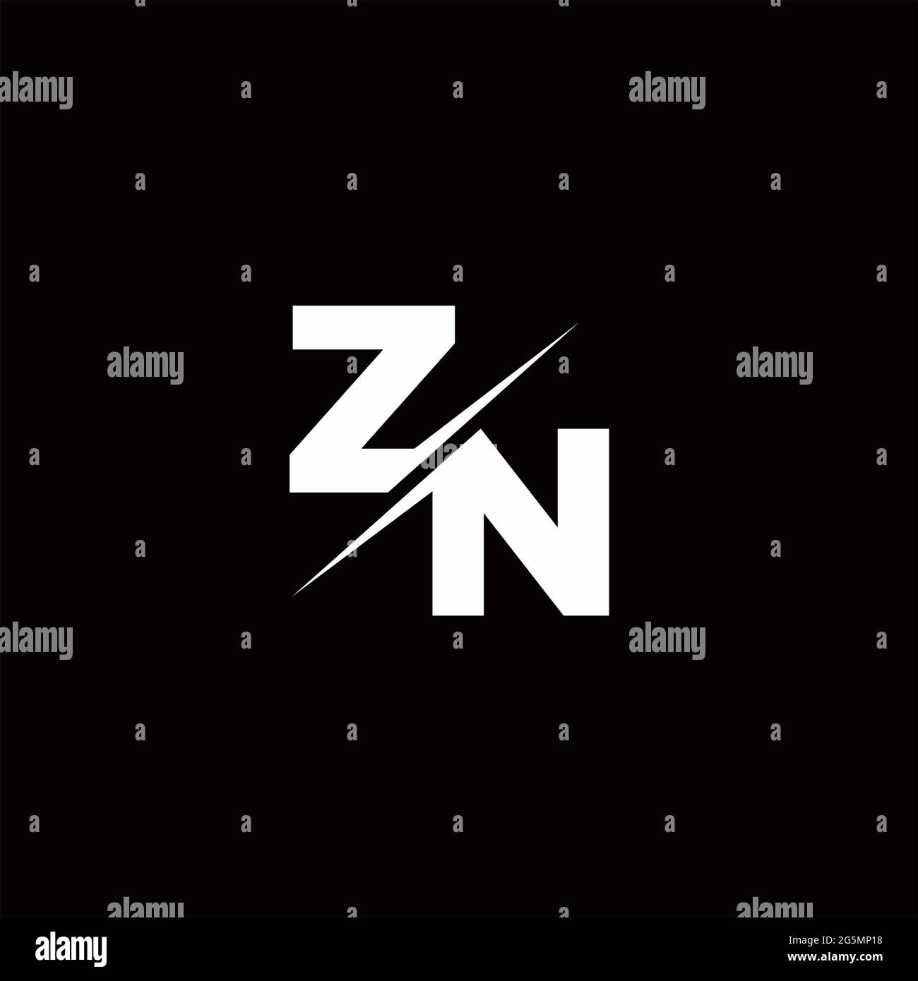 Logo Letter Monogram Slash with Modern logo designs template on Black ...