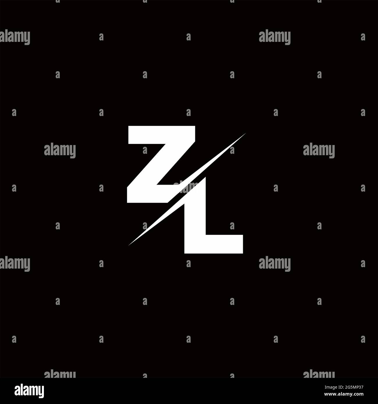 Logo Letter Monogram Slash with Modern logo designs template on Black ...