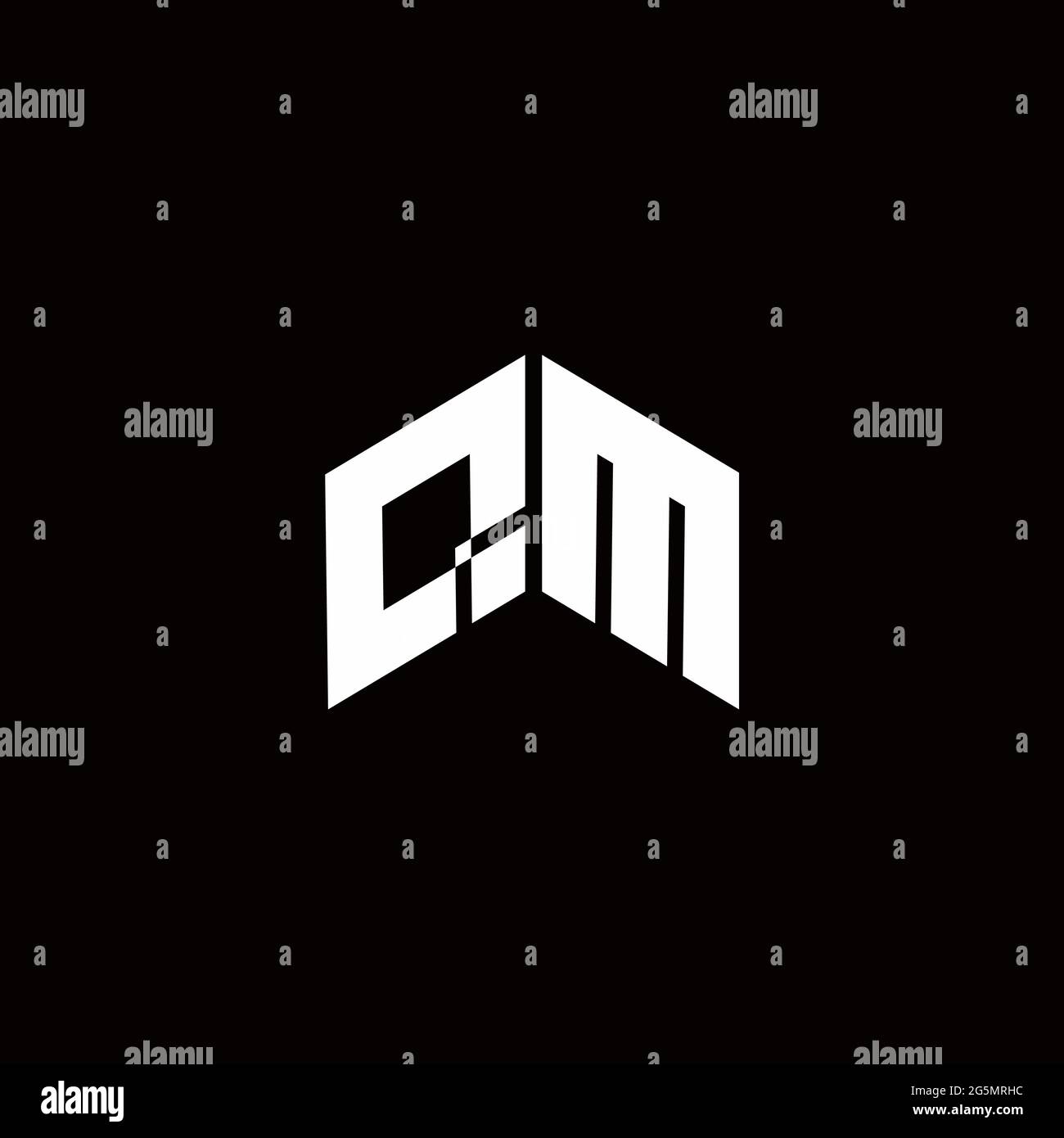 Logo monogram modern design template isolated on black background Stock ...