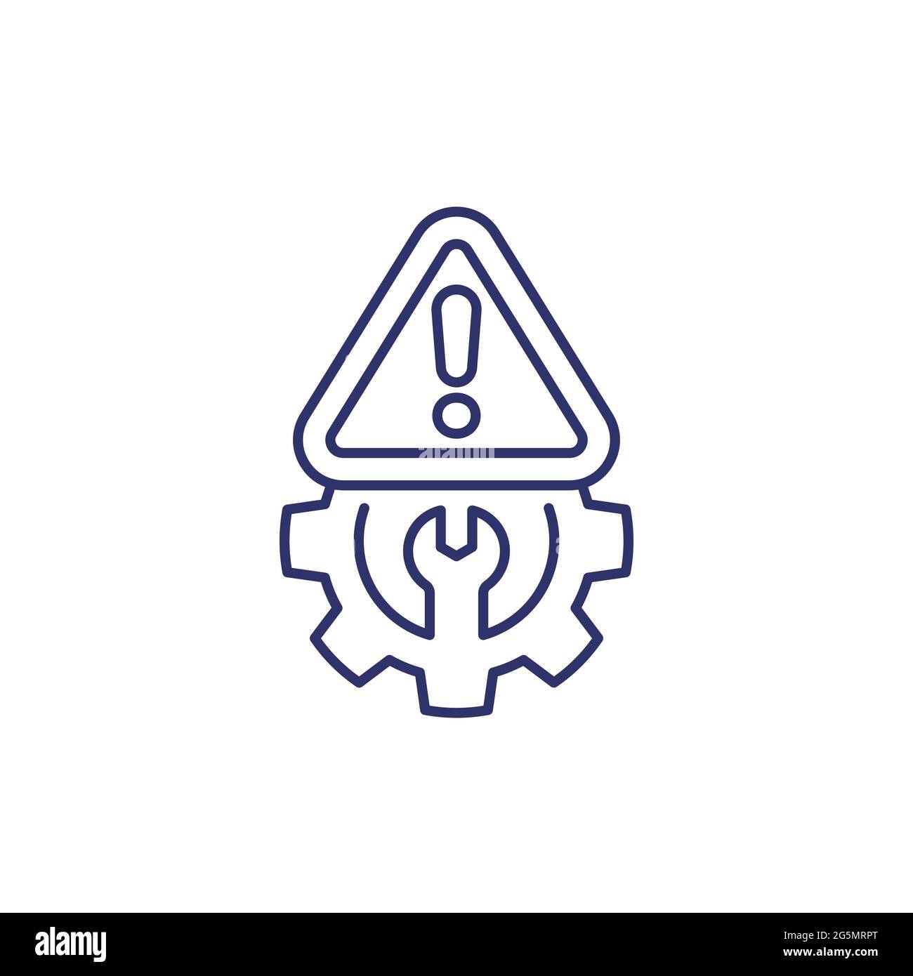 Error Warning Line Icon With A Gear Stock Vector Image And Art Alamy