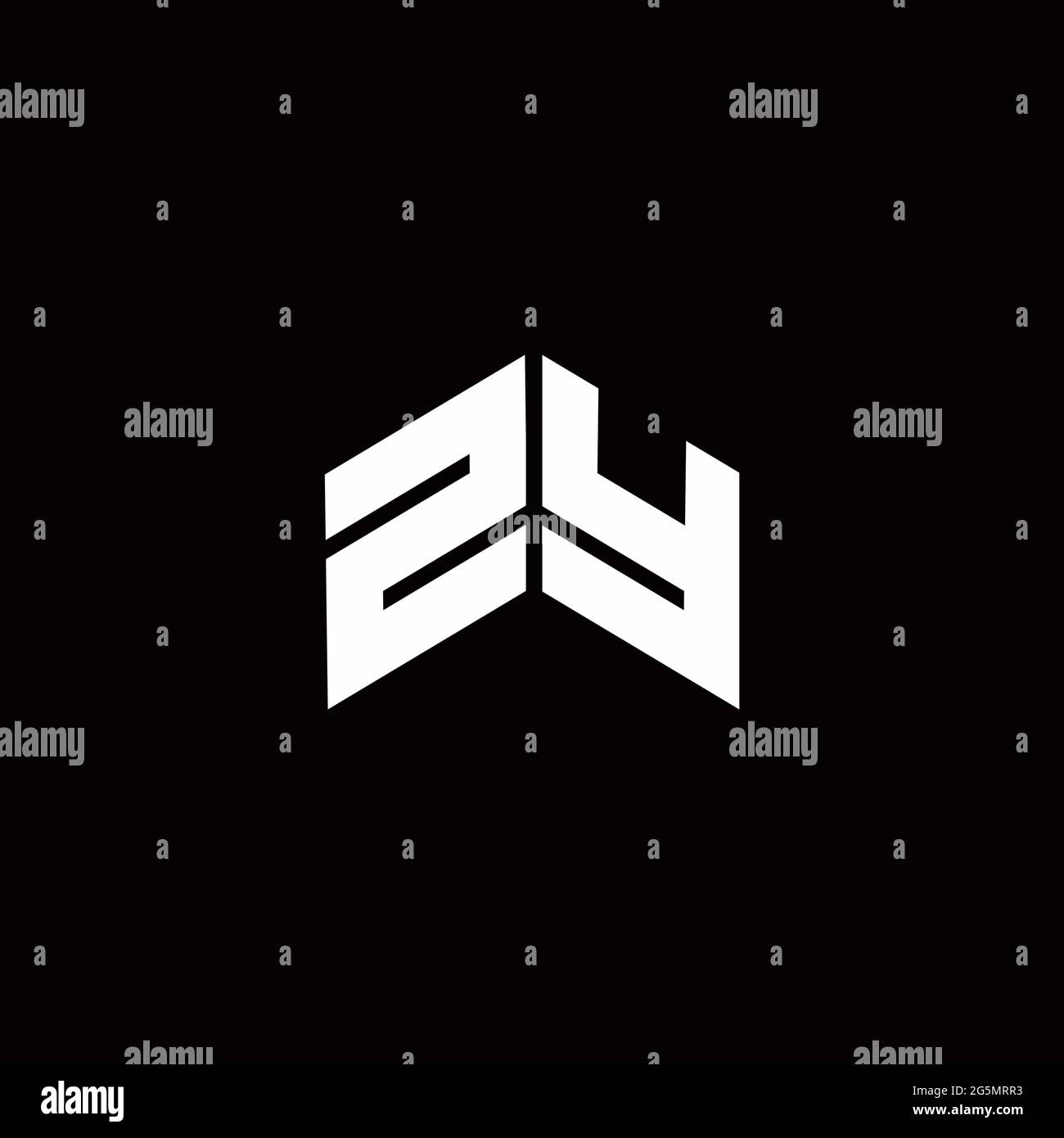 Logo monogram modern design template isolated on black background Stock ...
