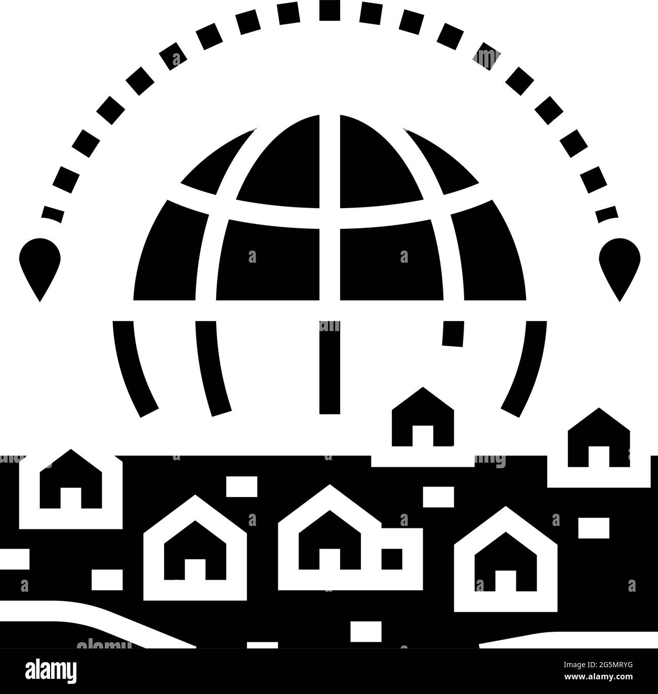 village tourism glyph icon vector illustration Stock Vector Image & Art ...