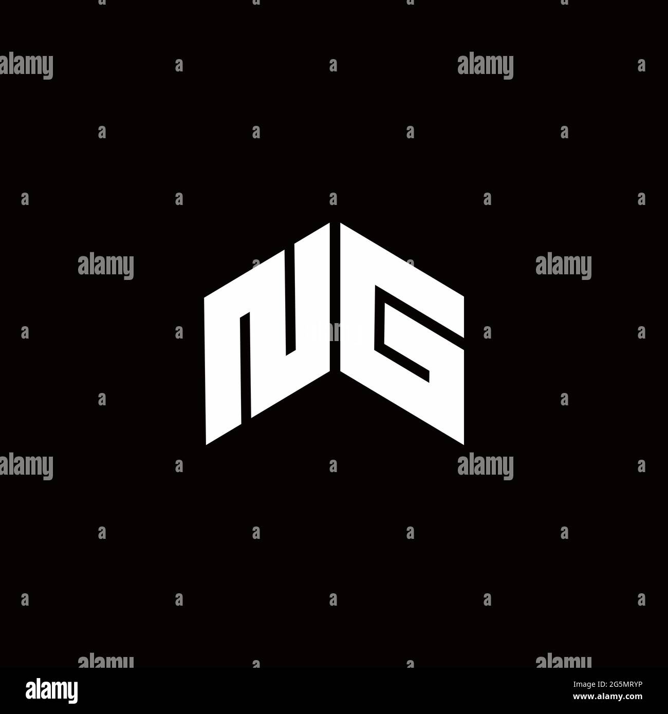 Logo monogram modern design template isolated on black background Stock ...