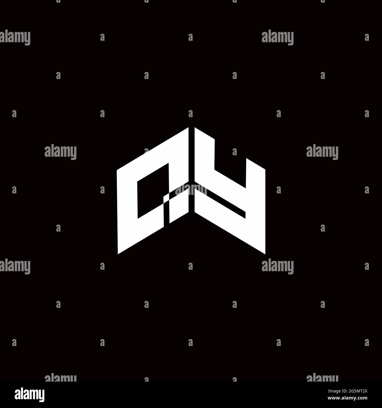 Logo monogram modern design template isolated on black background Stock ...