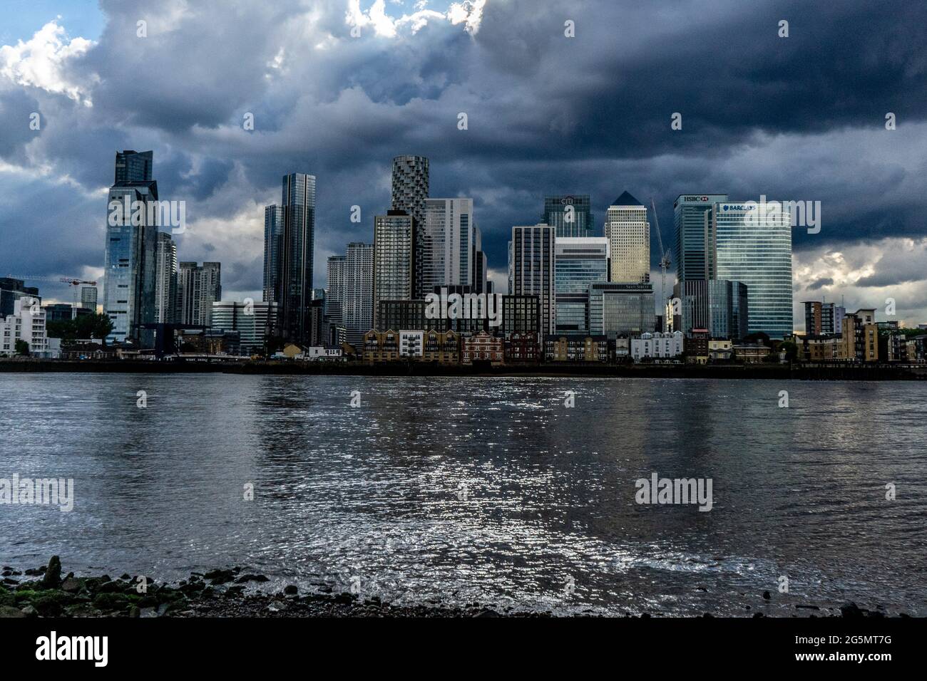 Storm Clouds over Canary Wharf, London Stock Photo - Alamy