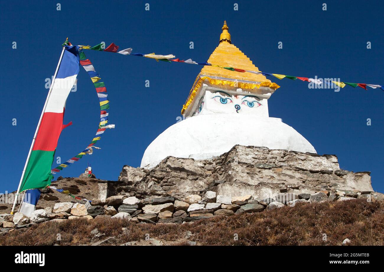 Buddhist stupa dingboche village everest hi-res stock photography and ...