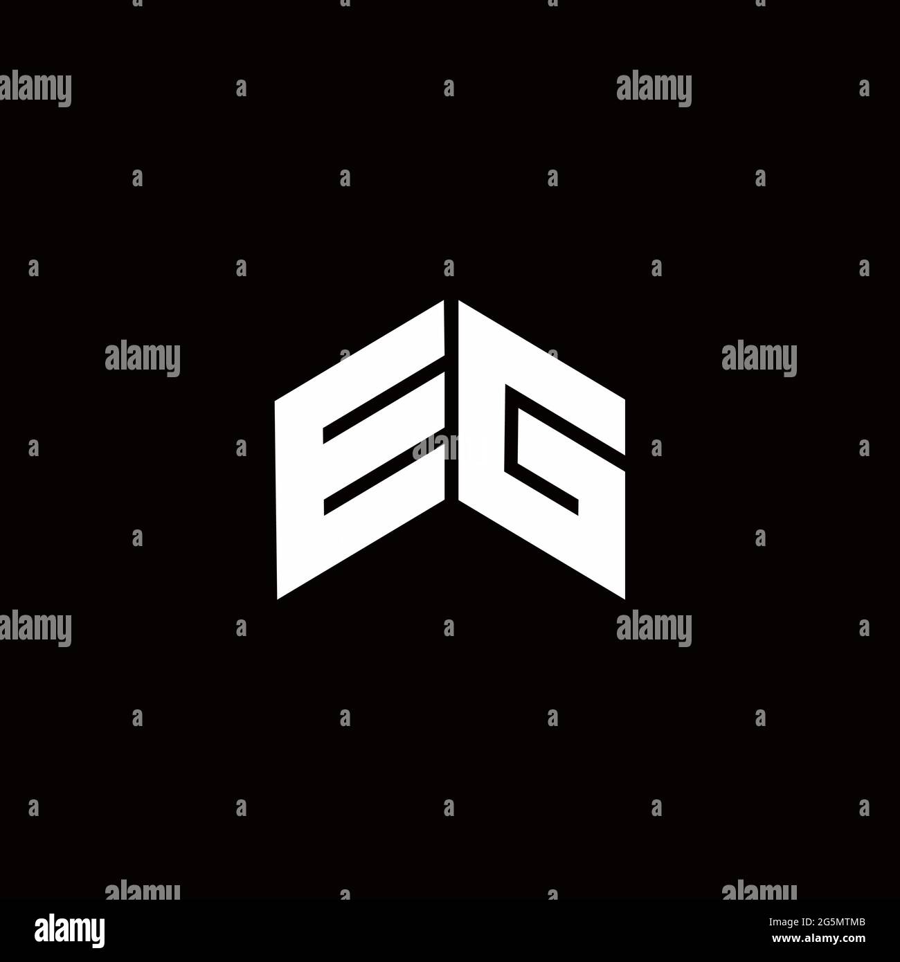 Logo monogram modern design template isolated on black background Stock ...