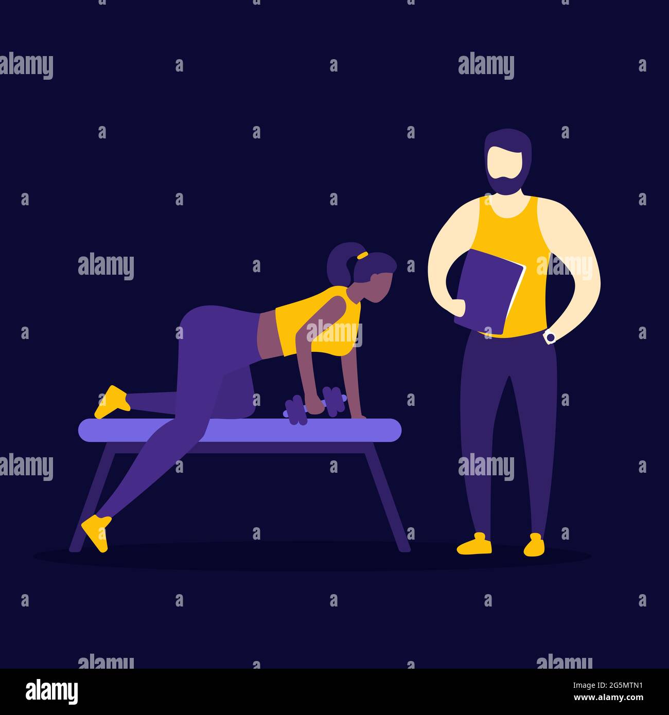 African american woman in gym Stock Vector Images - Alamy