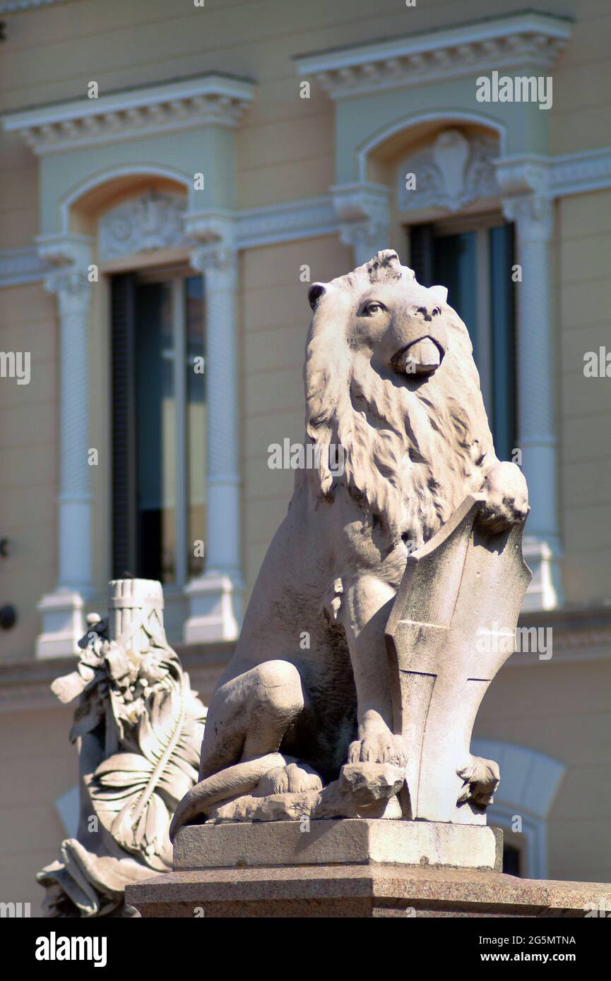 Asti, Piedmont, Italy - Piazza Roma the monument of Unification of ...
