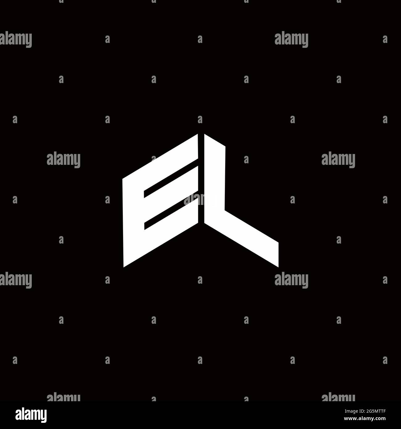 Logo monogram modern design template isolated on black background Stock ...
