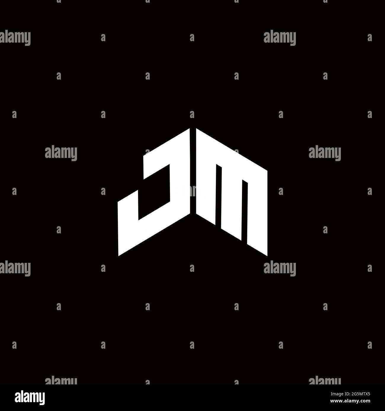 Logo monogram modern design template isolated on black background Stock ...