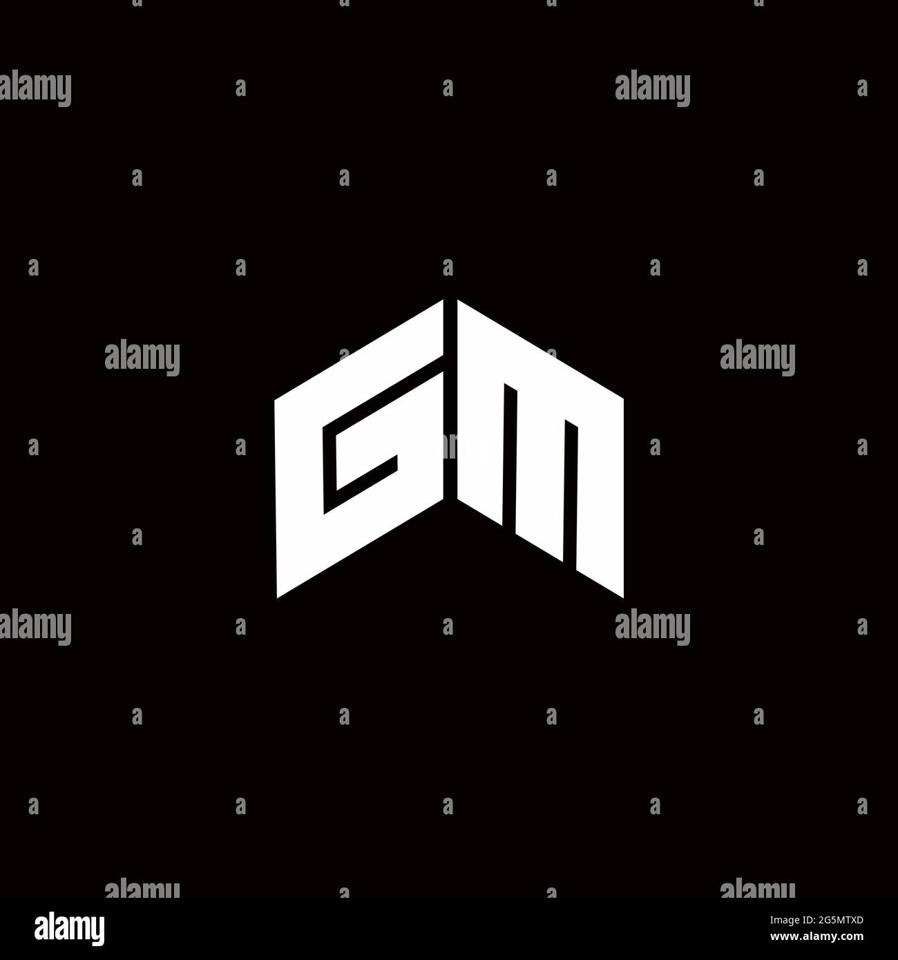 Logo monogram modern design template isolated on black background Stock ...