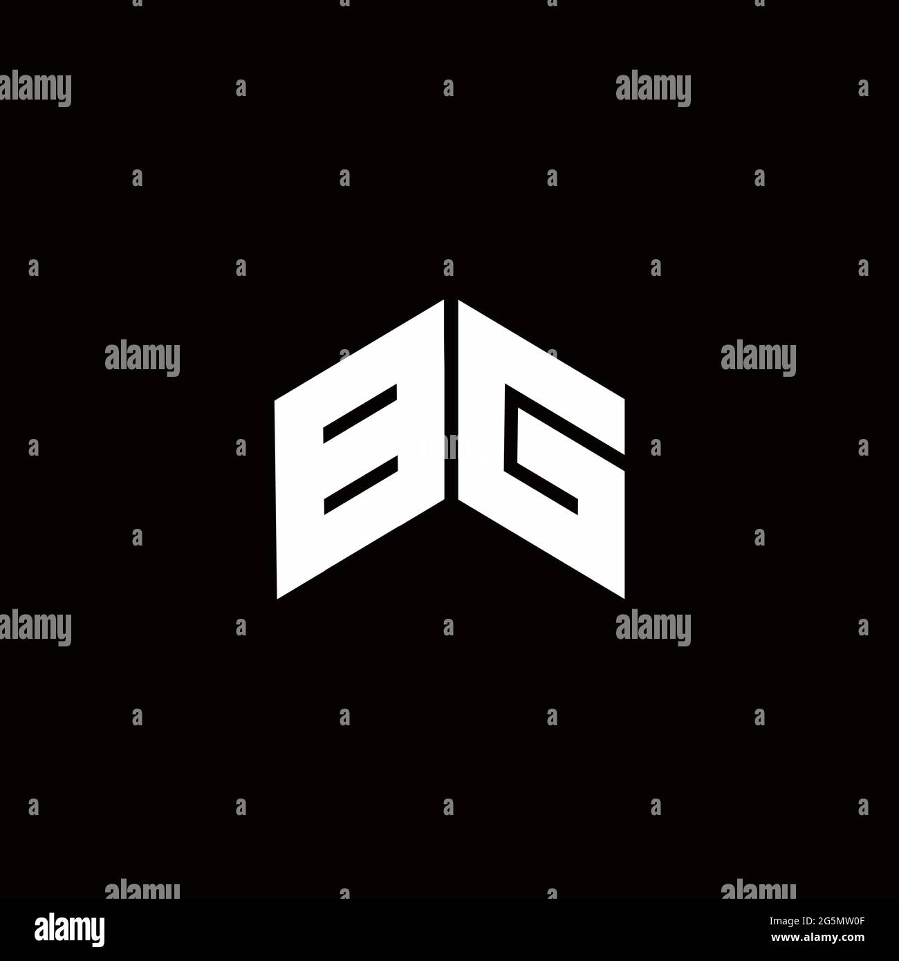 Logo monogram modern design template isolated on black background Stock ...