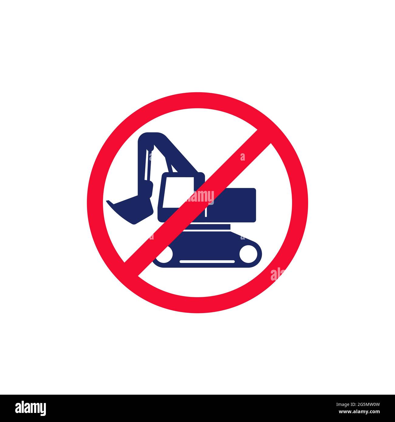 Warning sign excavator Stock Vector Images - Alamy