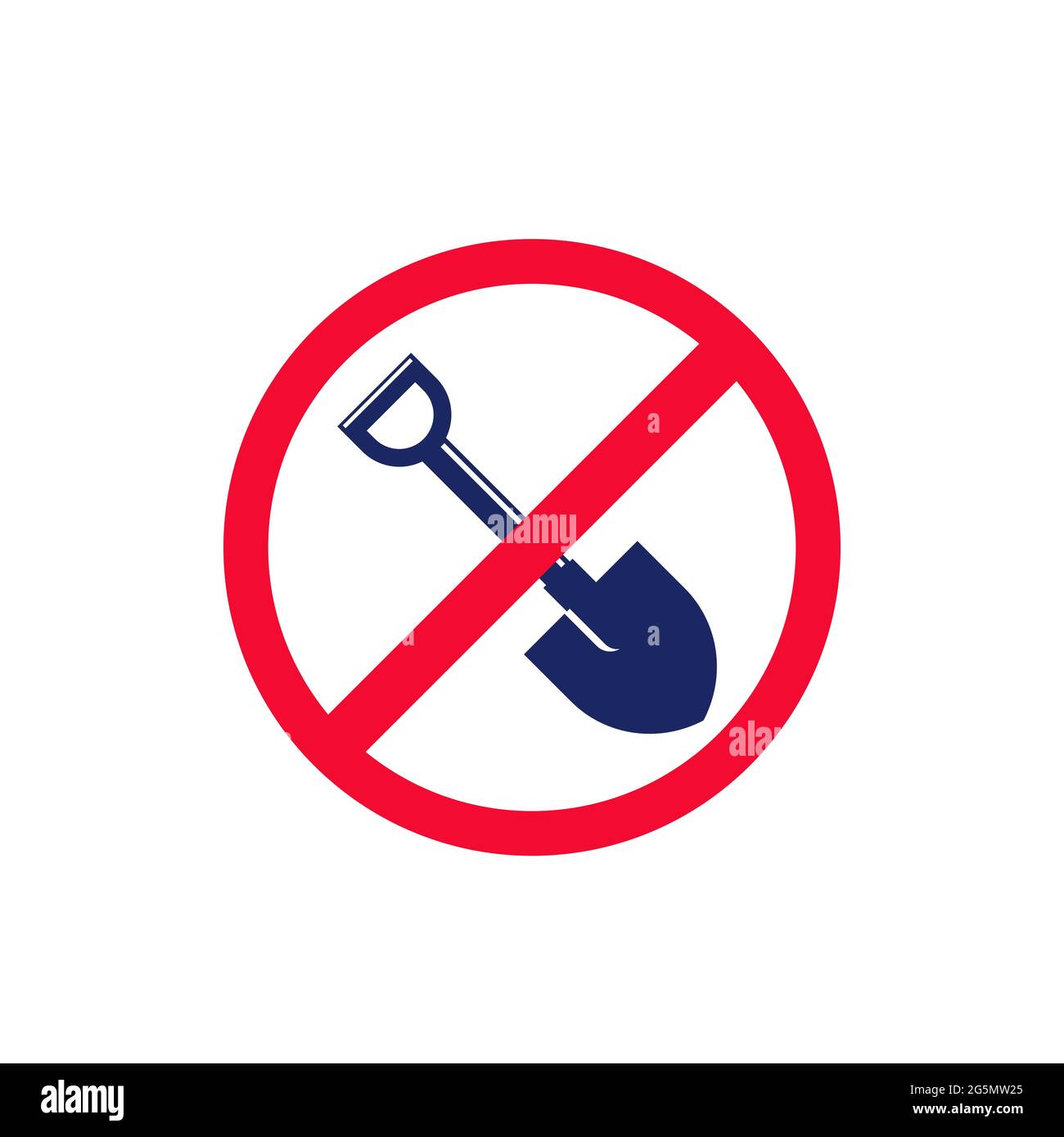 No digging sign with shovel icon Stock Vector Image & Art - Alamy