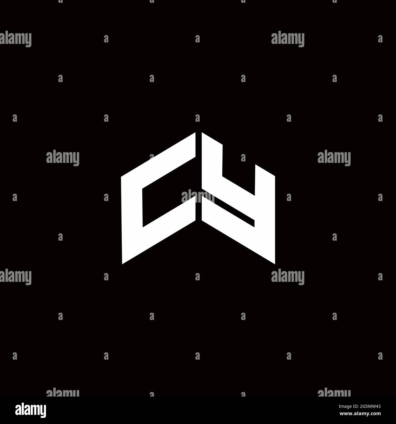 Logo monogram modern design template isolated on black background Stock ...