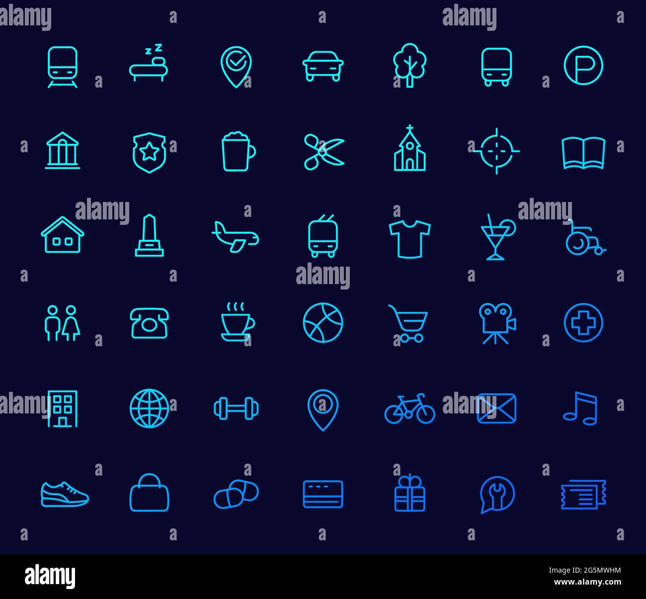 line icons set for maps, navigation apps, vector Stock Vector Image ...