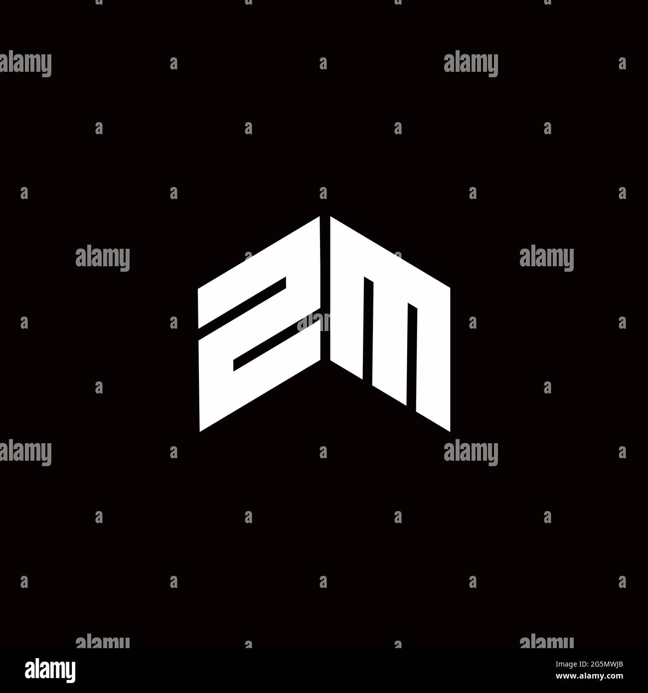 Logo monogram modern design template isolated on black background Stock ...