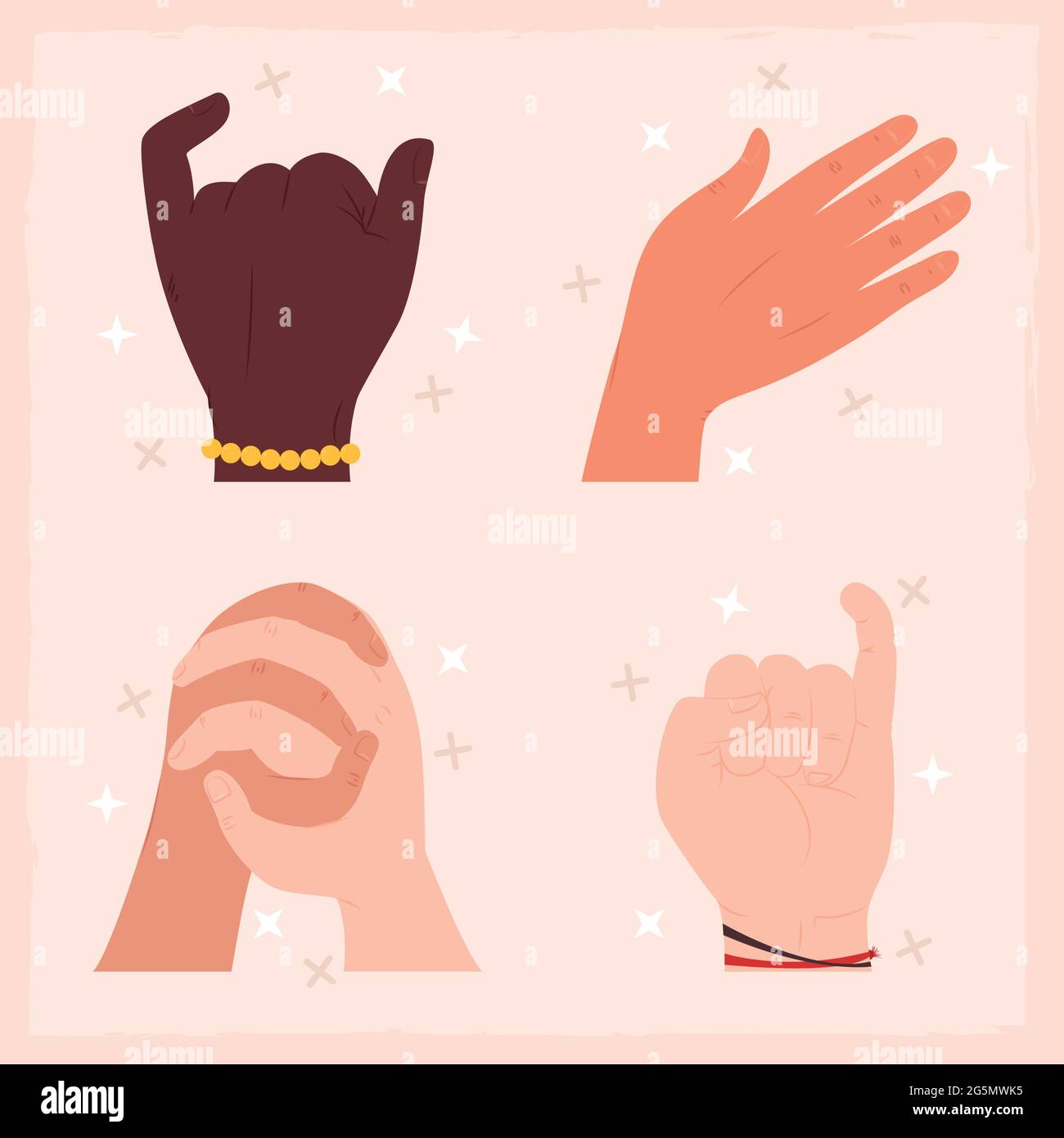 friendship hands gestures icon set Stock Vector Image & Art - Alamy