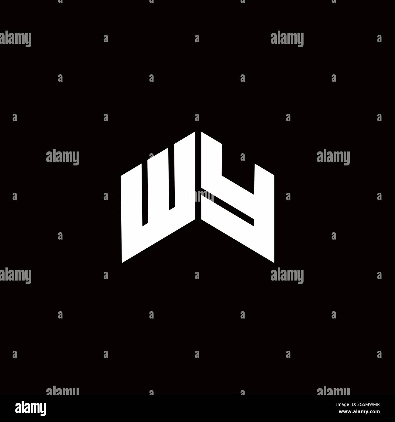 Logo monogram modern design template isolated on black background Stock ...