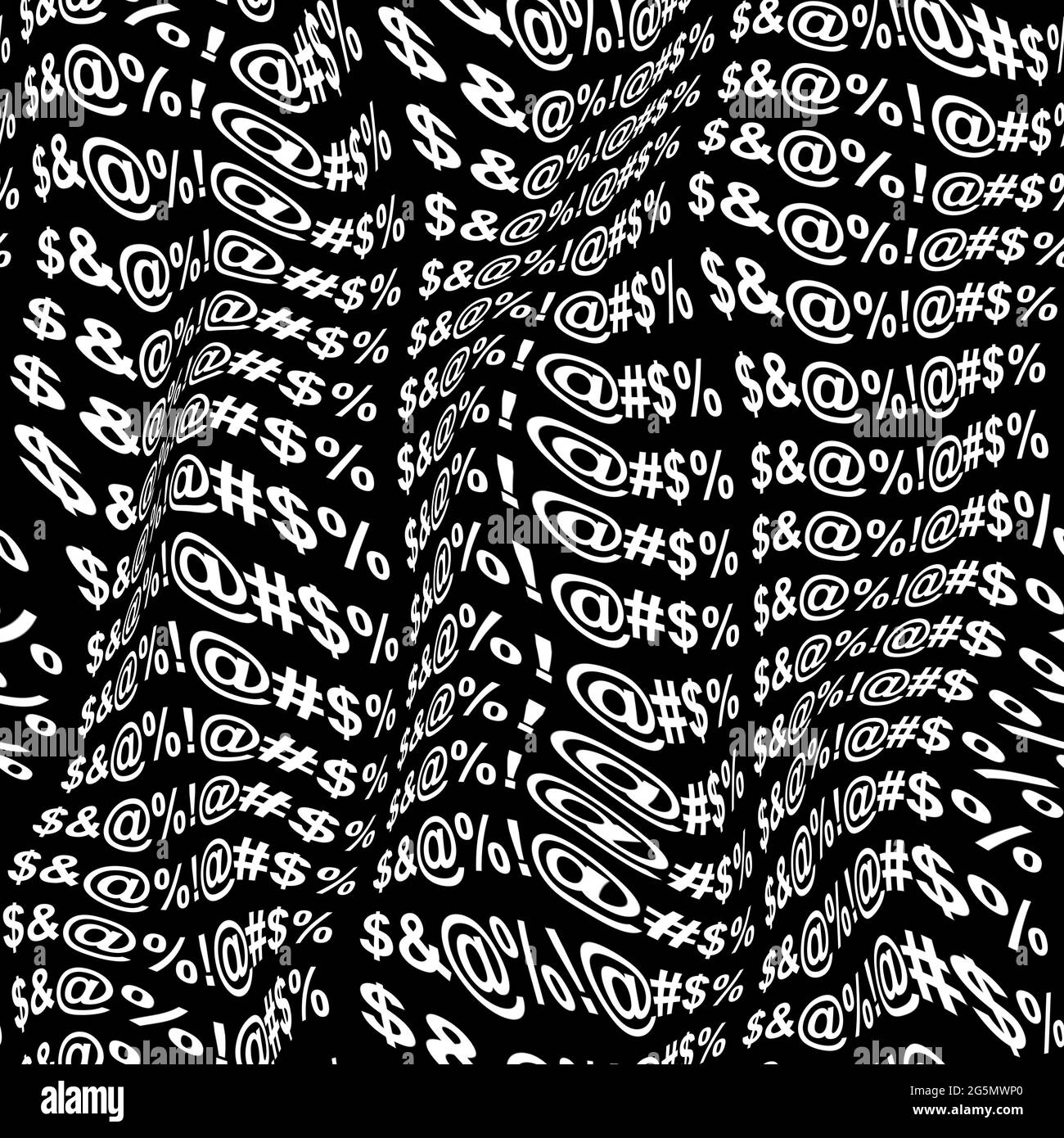 Special character word warped, distorted, repeated, and arranged into ...