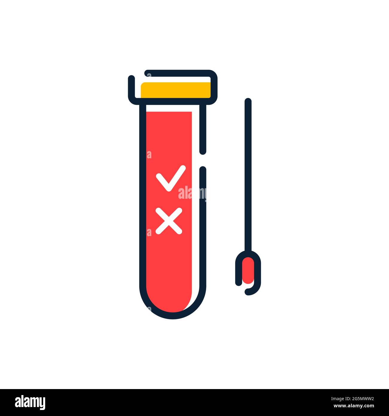 Covid pcr test vector line icon. Corona virus covid19 tube test medical ...