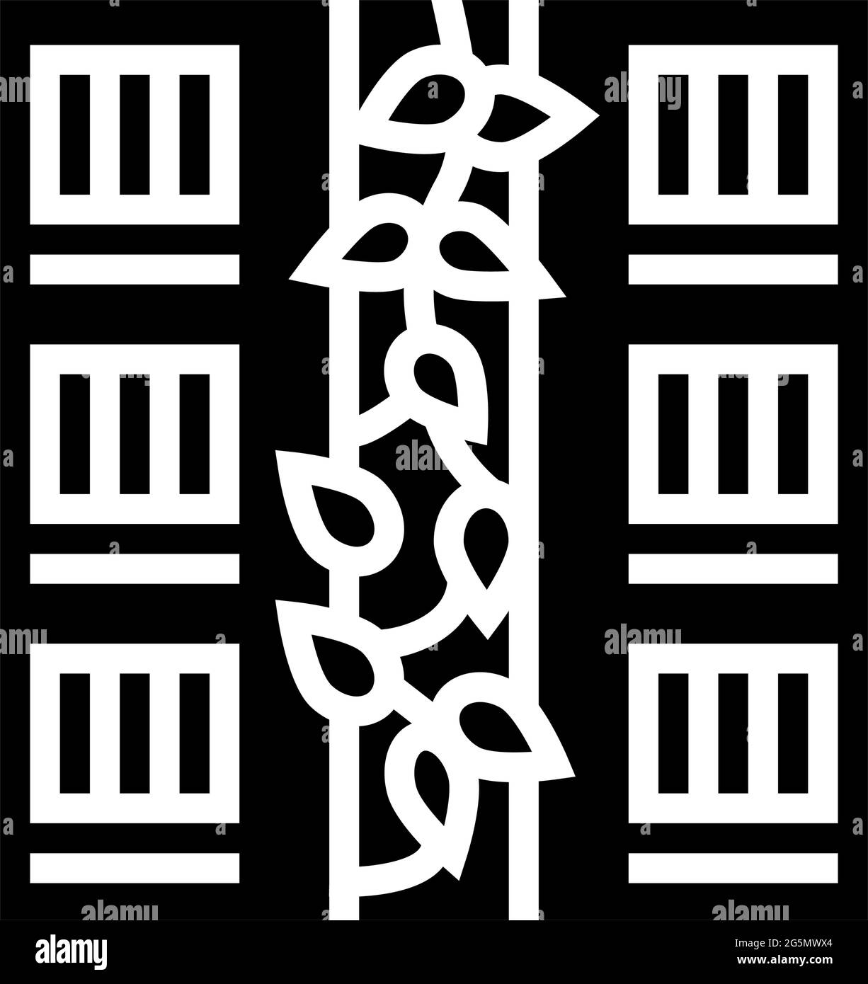 plant on house wall glyph icon vector illustration Stock Vector Image ...