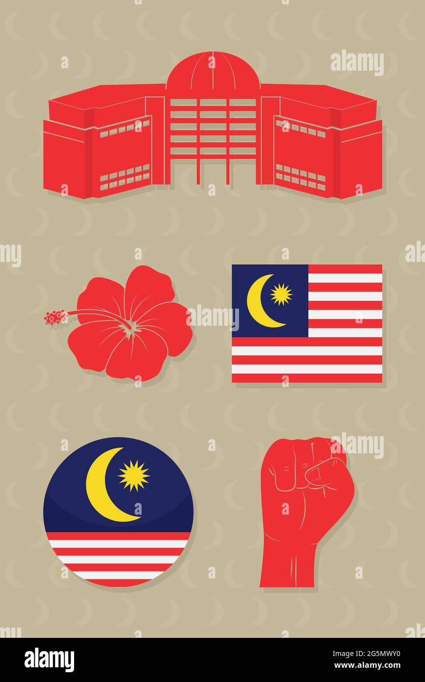 Malaysia Merdeka symbols set design Stock Vector Image & Art - Alamy