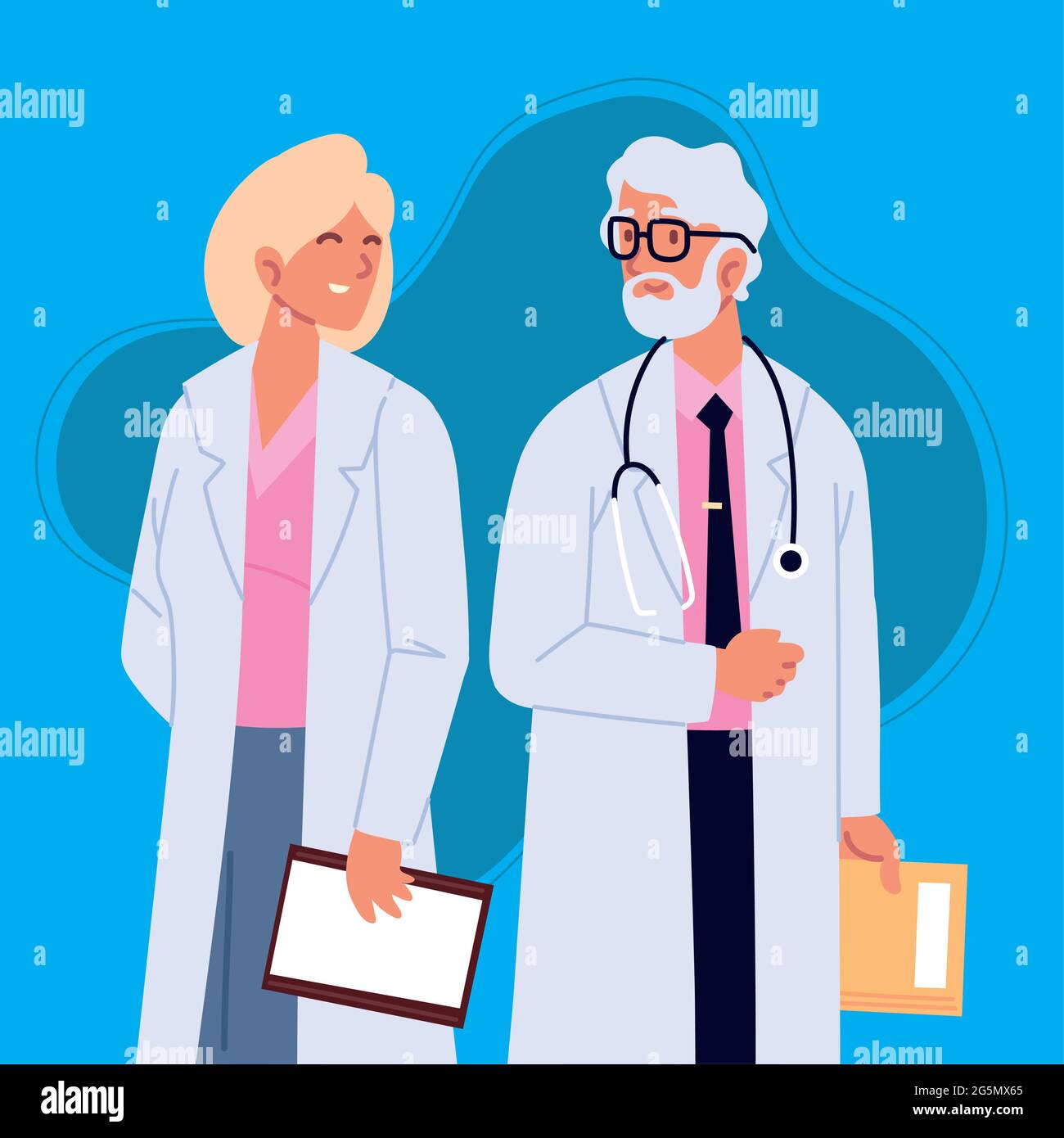 Two female doctors Stock Vector Images - Alamy