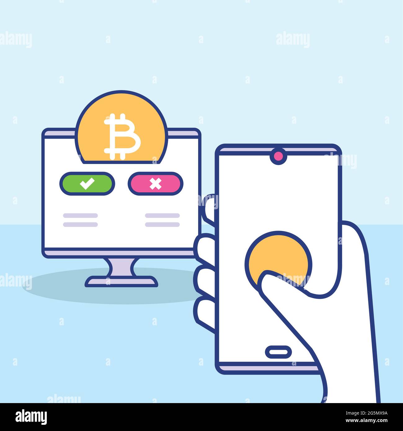 smartphone online bitcoin Stock Vector Image & Art - Alamy