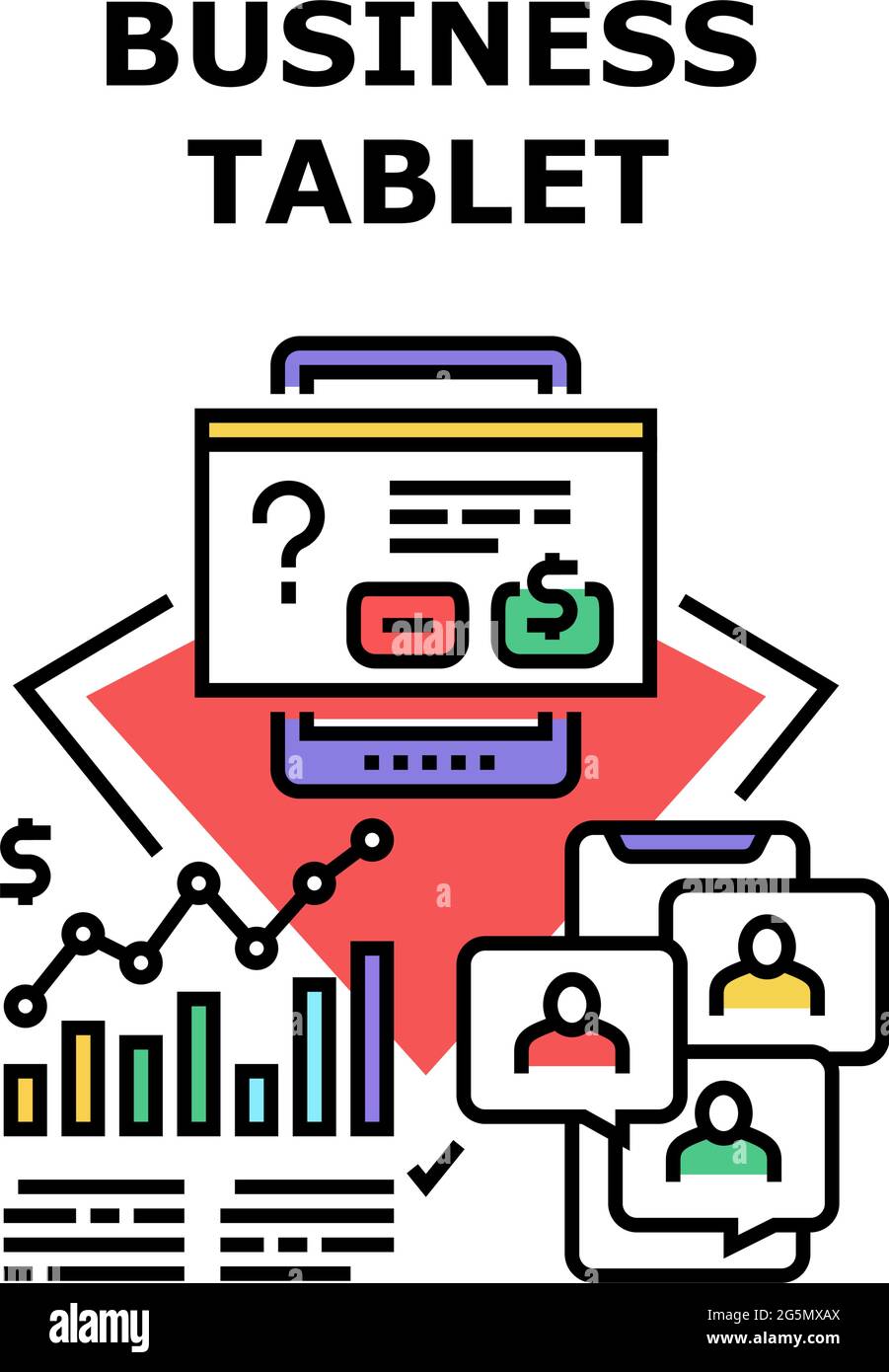 Business Tablet Vector Concept Color Illustration Stock Vector Image ...