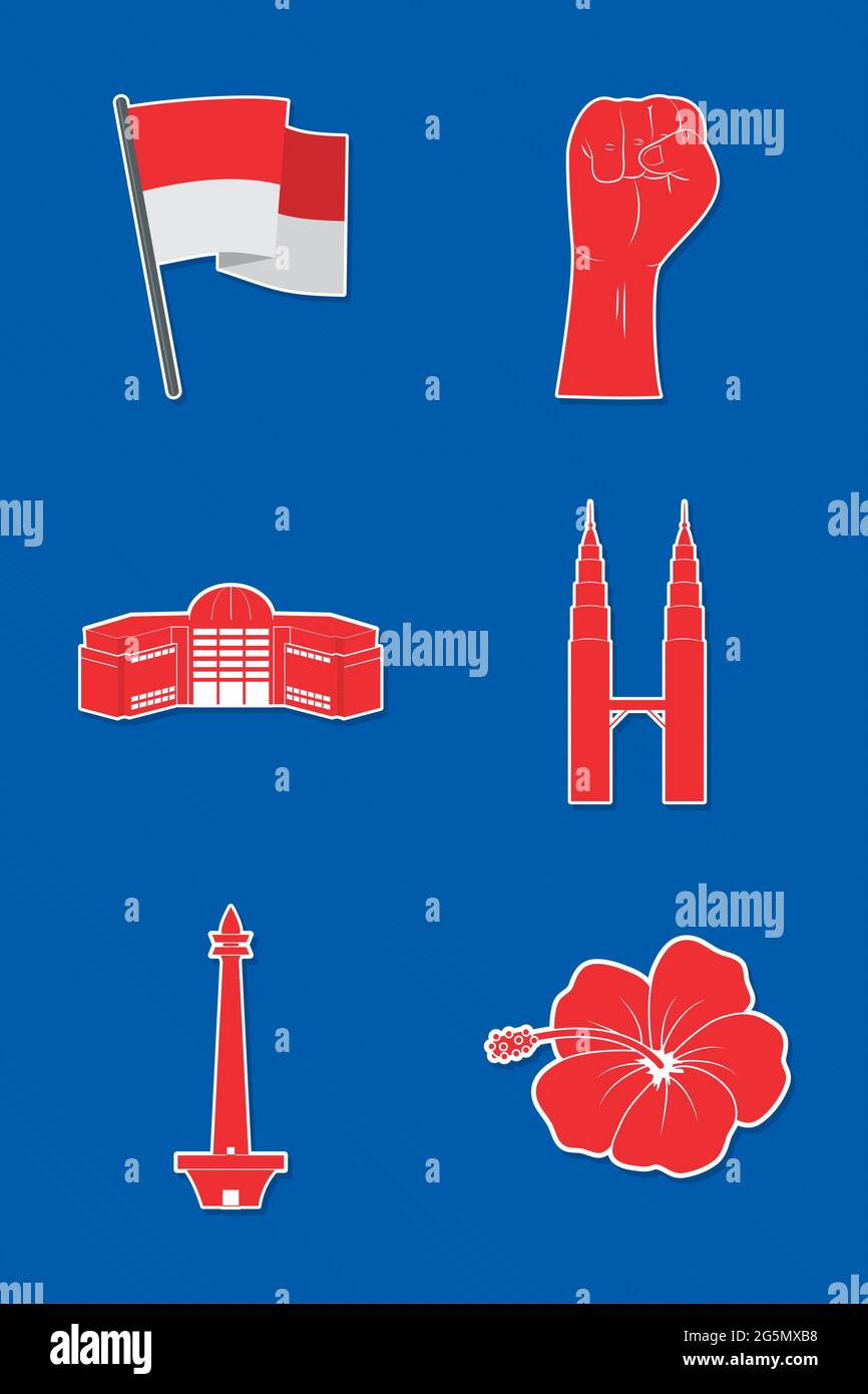 Indonesia merdeka icon set design Stock Vector Image & Art - Alamy